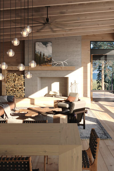 Mountain Modern Interior Design at Whitetail Club - Whitetail Club